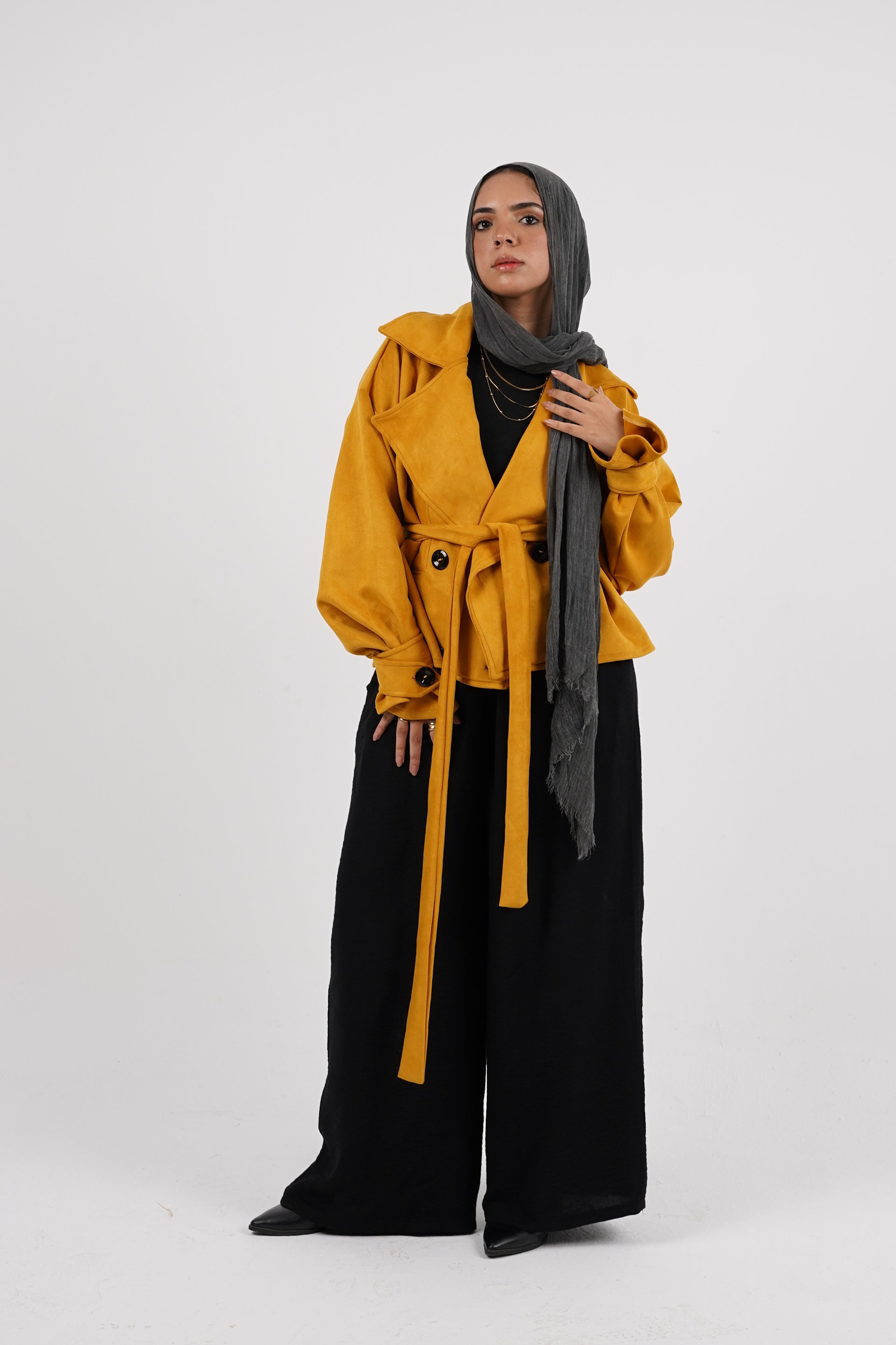 Adele Suede Jacket - Mustard – kenzzy